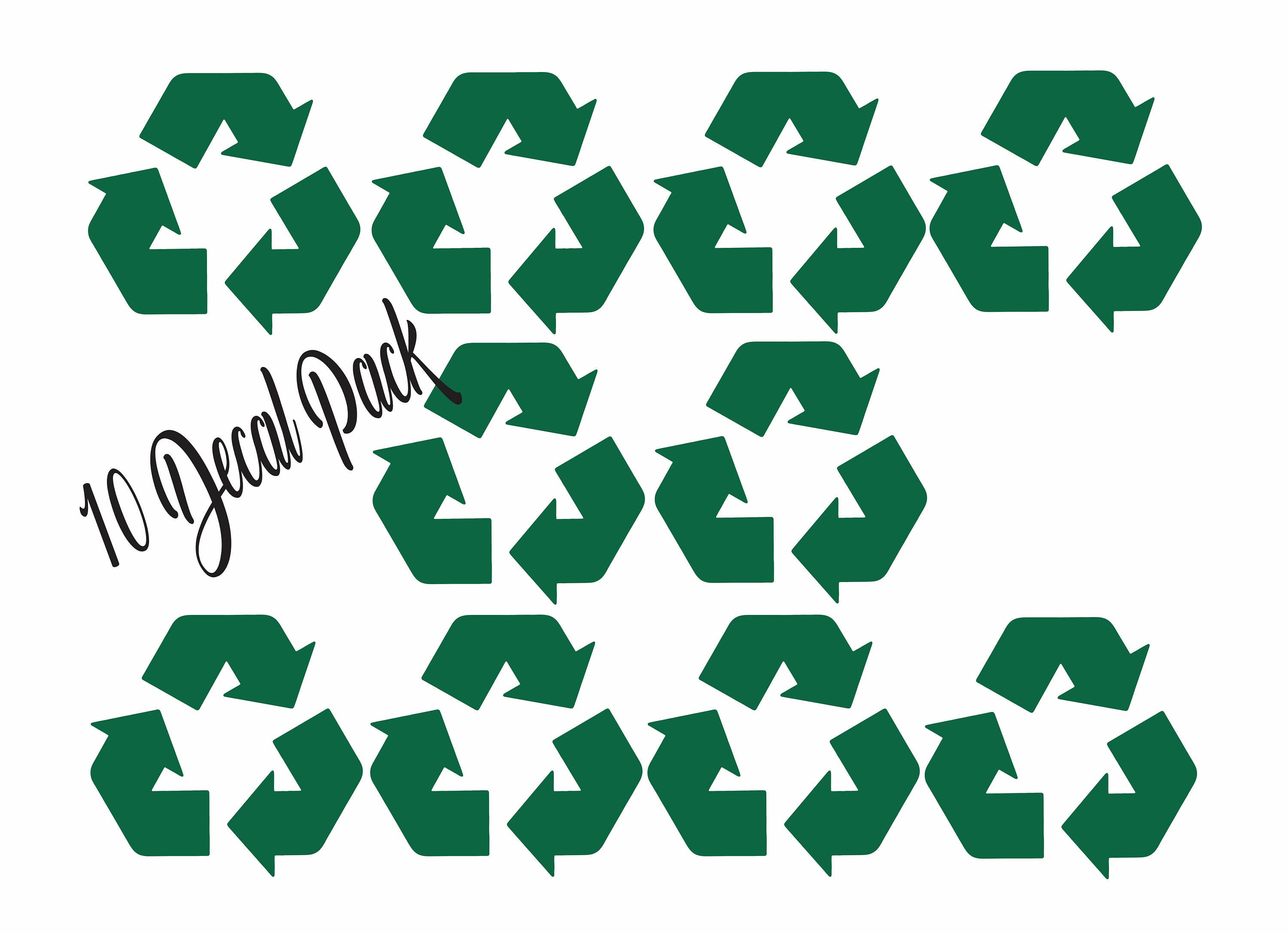 Recycle Symbol Pack of 10 Decals 5 Inches Vinyl Decal | Etsy