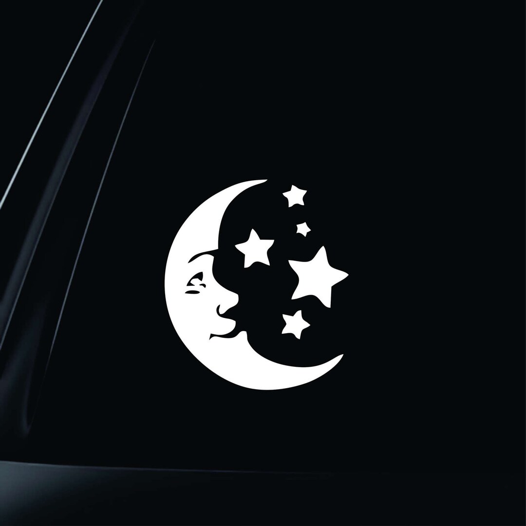 Moon and Stars Vinyl Decal Car Truck Window Laptop Notebook Walls - Etsy