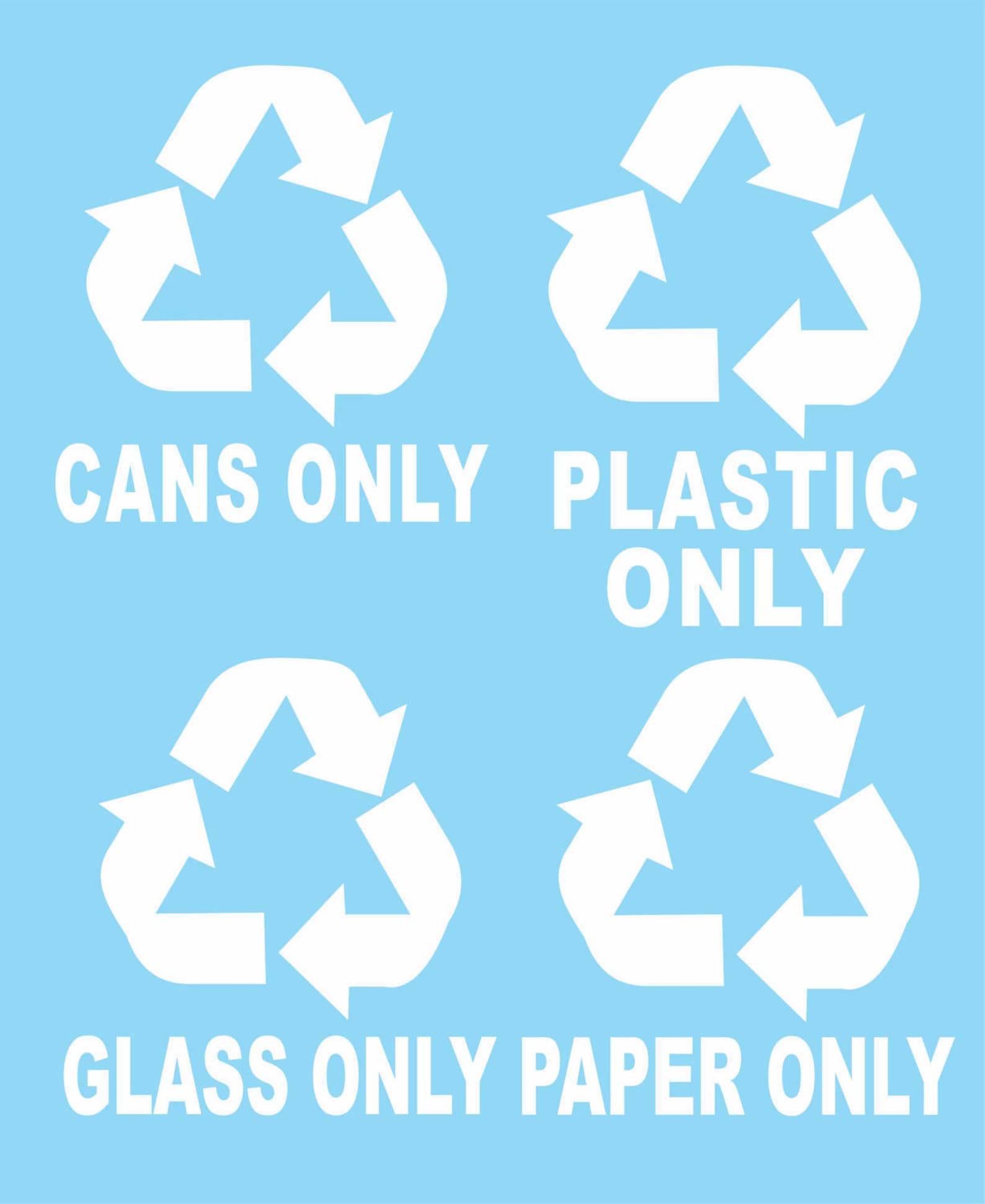 Recycle Symbols Cans Plastic Glass Paper - Trash Bin Garbage Can … - Etsy