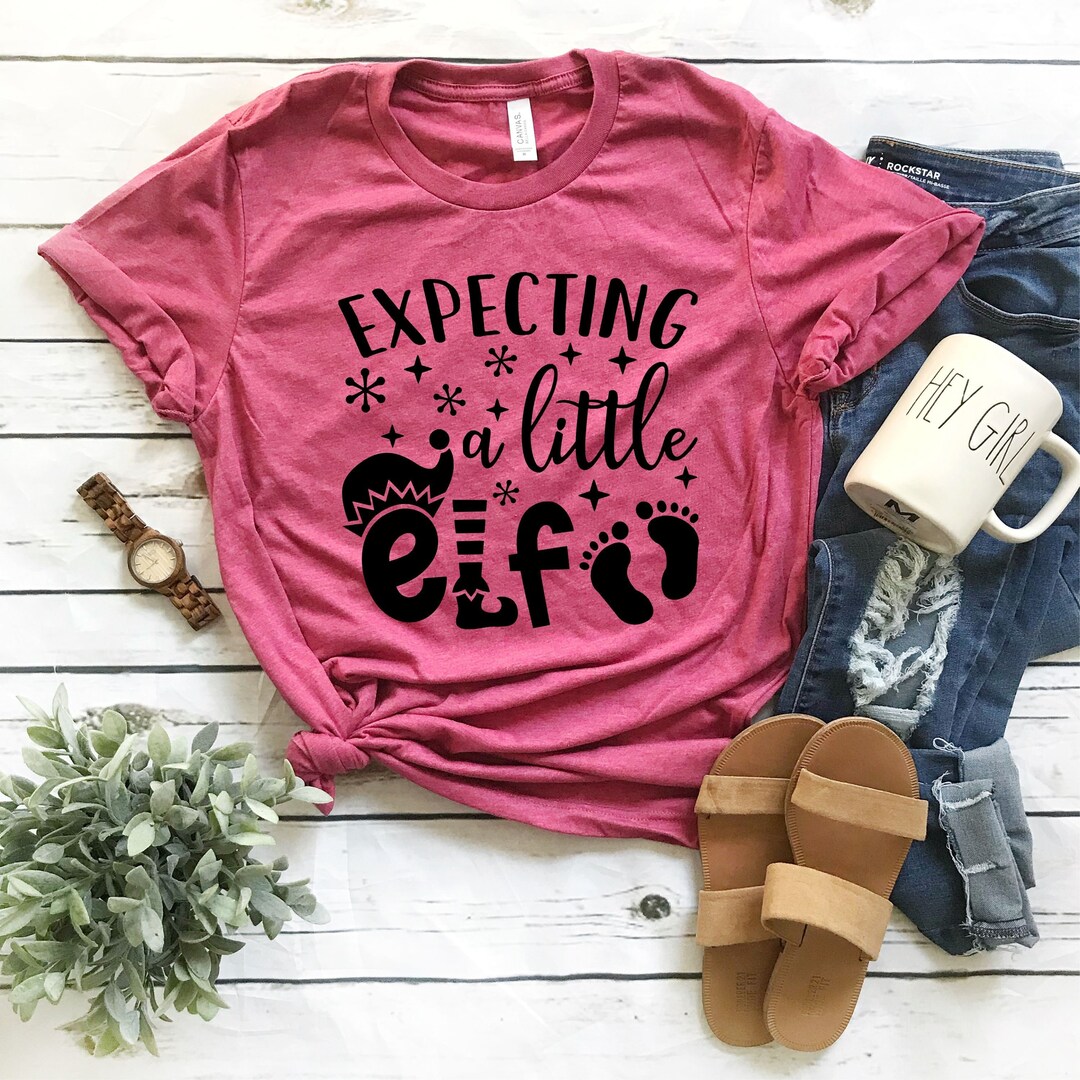 Expecting a Little Elf Shirt. Pregnancy Shirt. Cute Elf Pregnancy Shirt ...