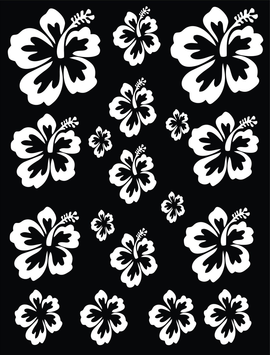 Hibiscus Flowers 1 (SHEET) Vinyl Decals - Etsy