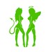 Angel and Devil Girls Vinyl Decal many Sizes Many Colors Car Truck ...