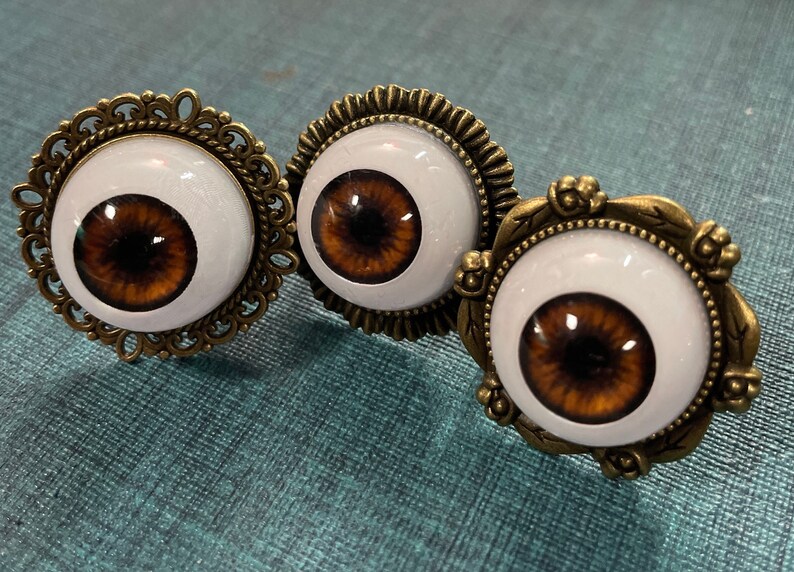 Eyeball Collection Rings Large Brass/silver With or - Etsy