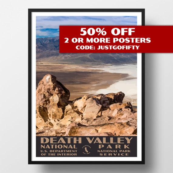 Death Valley National Park Poster Vintage WPA Style Travel - Etsy