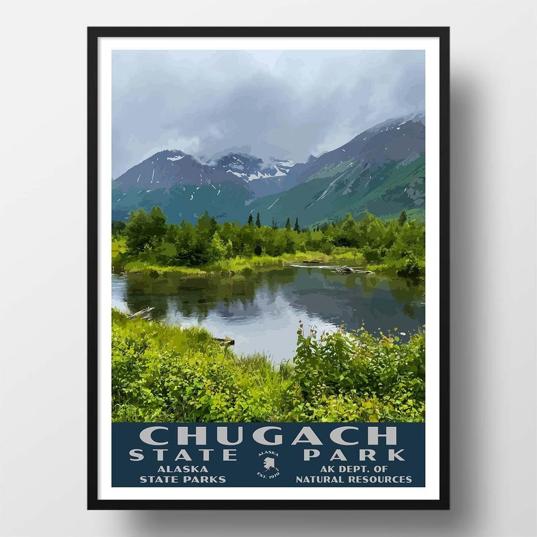 Chugach State Park Poster | Vintage WPA Style Travel Poster | 8" X 10 ...