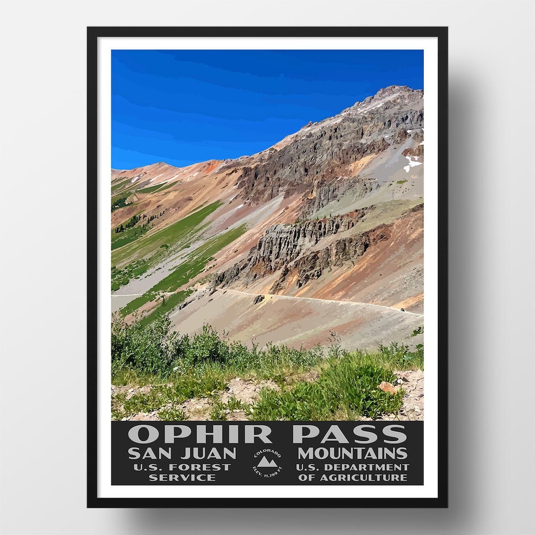 Ophir Pass Poster | Vintage WPA Style Travel Poster | 8" X 10" to 24" X ...