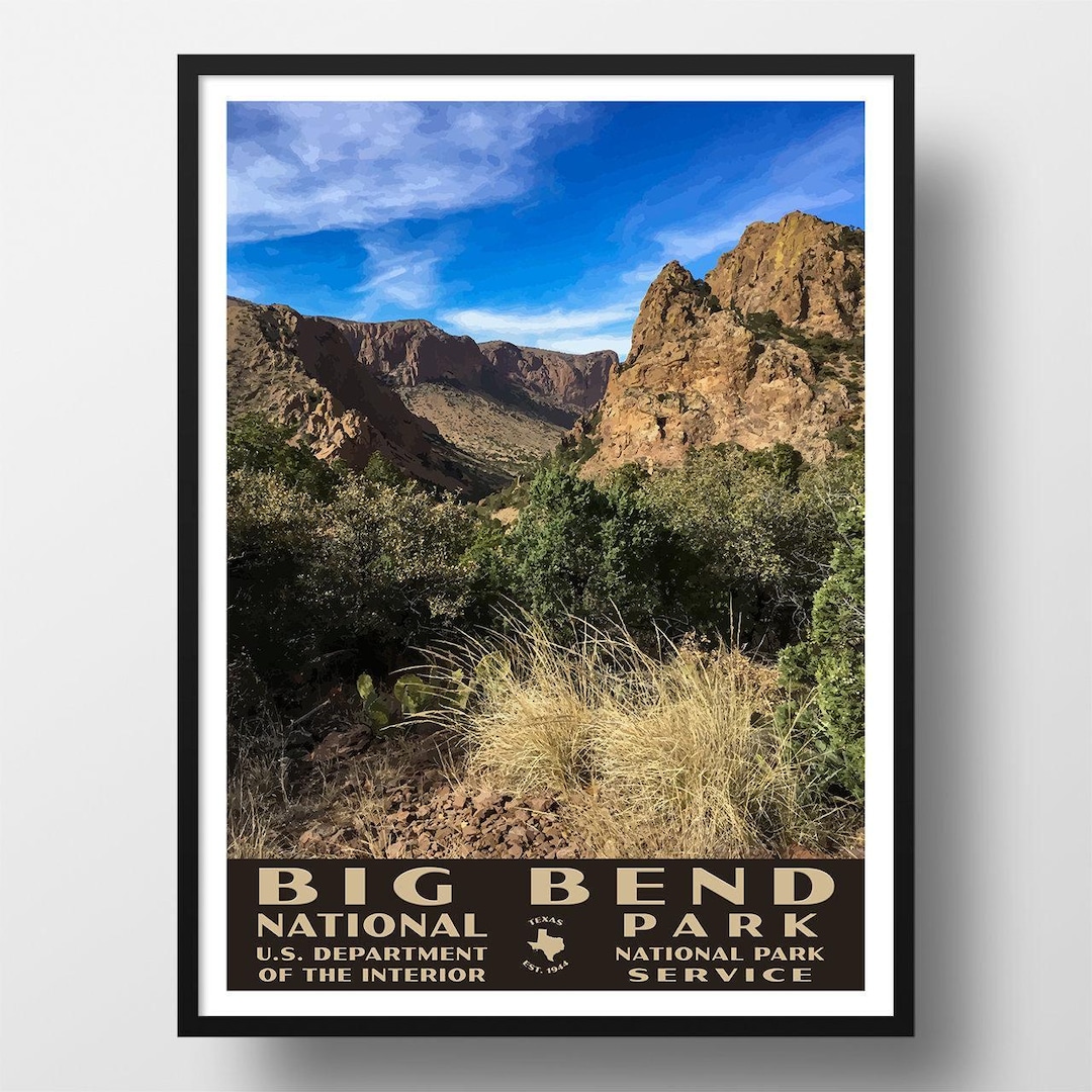 Big Bend National Park Poster | Vintage WPA Style Travel Poster | 8" X ...