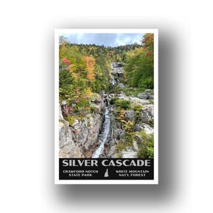 Silver Cascade Poster | Vintage WPA Style Travel Poster | 8" X 10" to ...