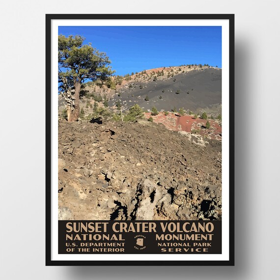 Sunset Crater National Monument Poster Vintage WPA Style | Etsy