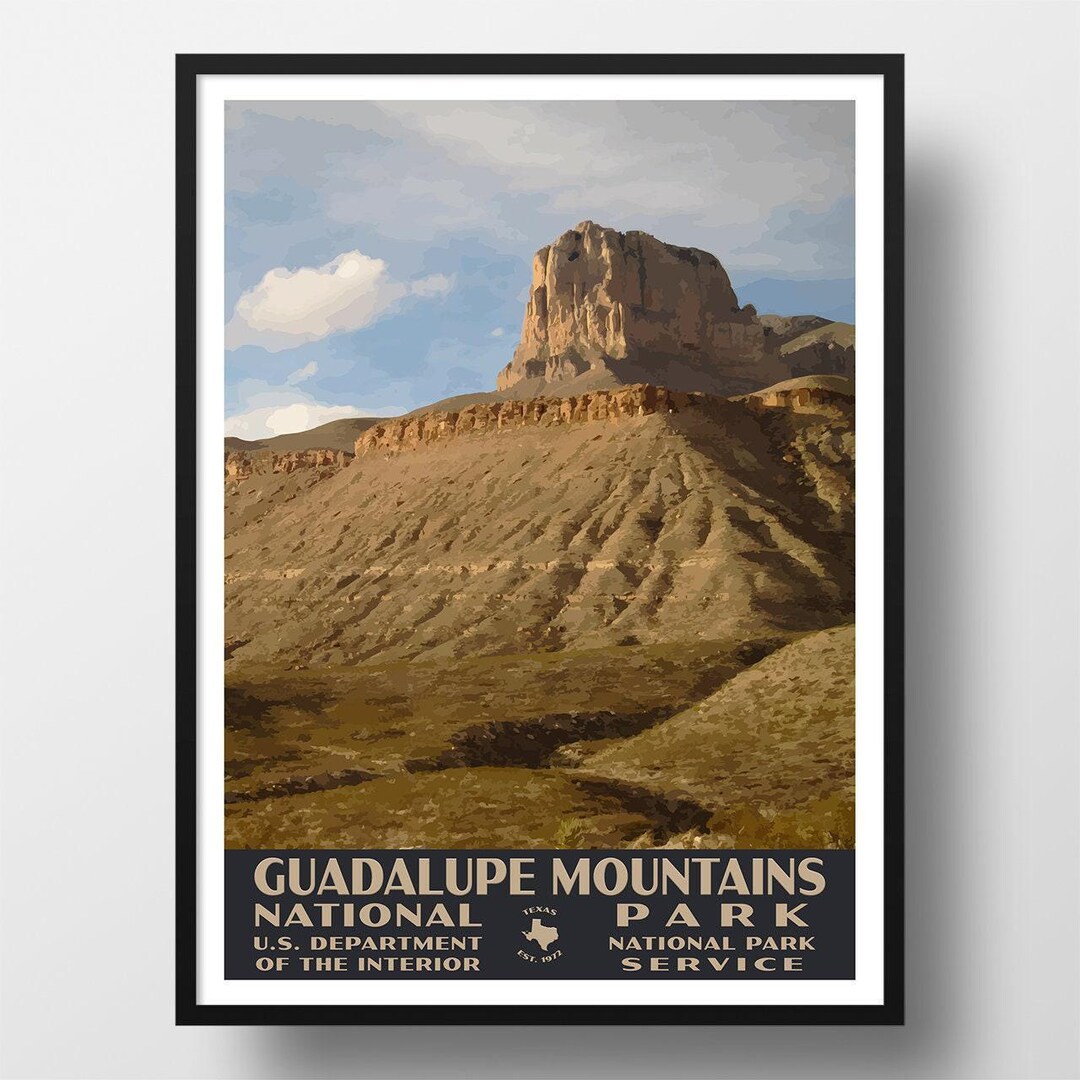 Guadalupe Mountains National Park Poster | Vintage WPA Style Travel ...