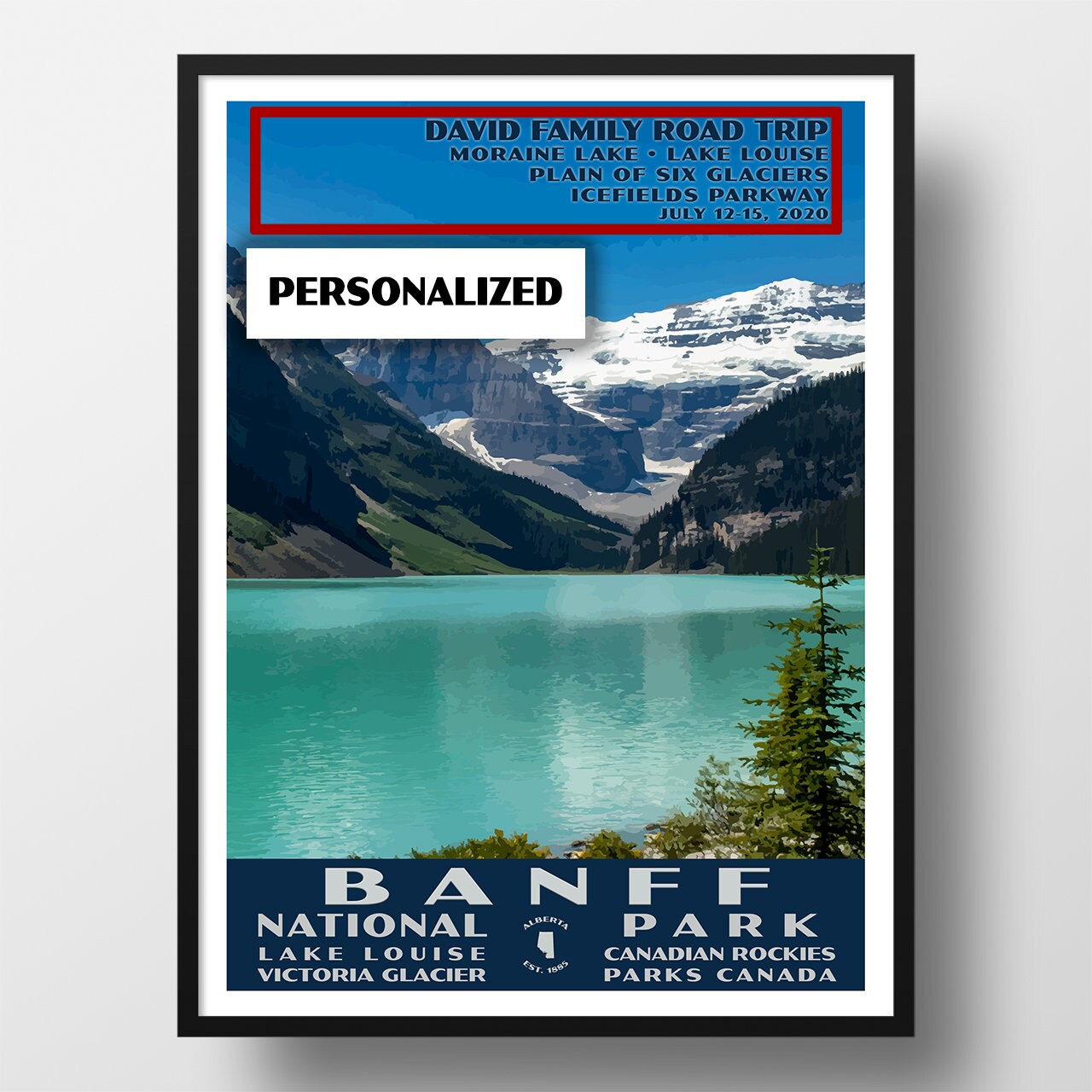 Banff National Park Poster Vintage WPA Style Travel Poster - Etsy