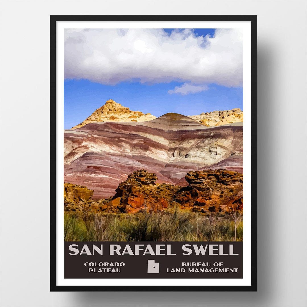 San Rafael Swell Poster | Vintage WPA Style Travel Poster | 8" X 10" to ...