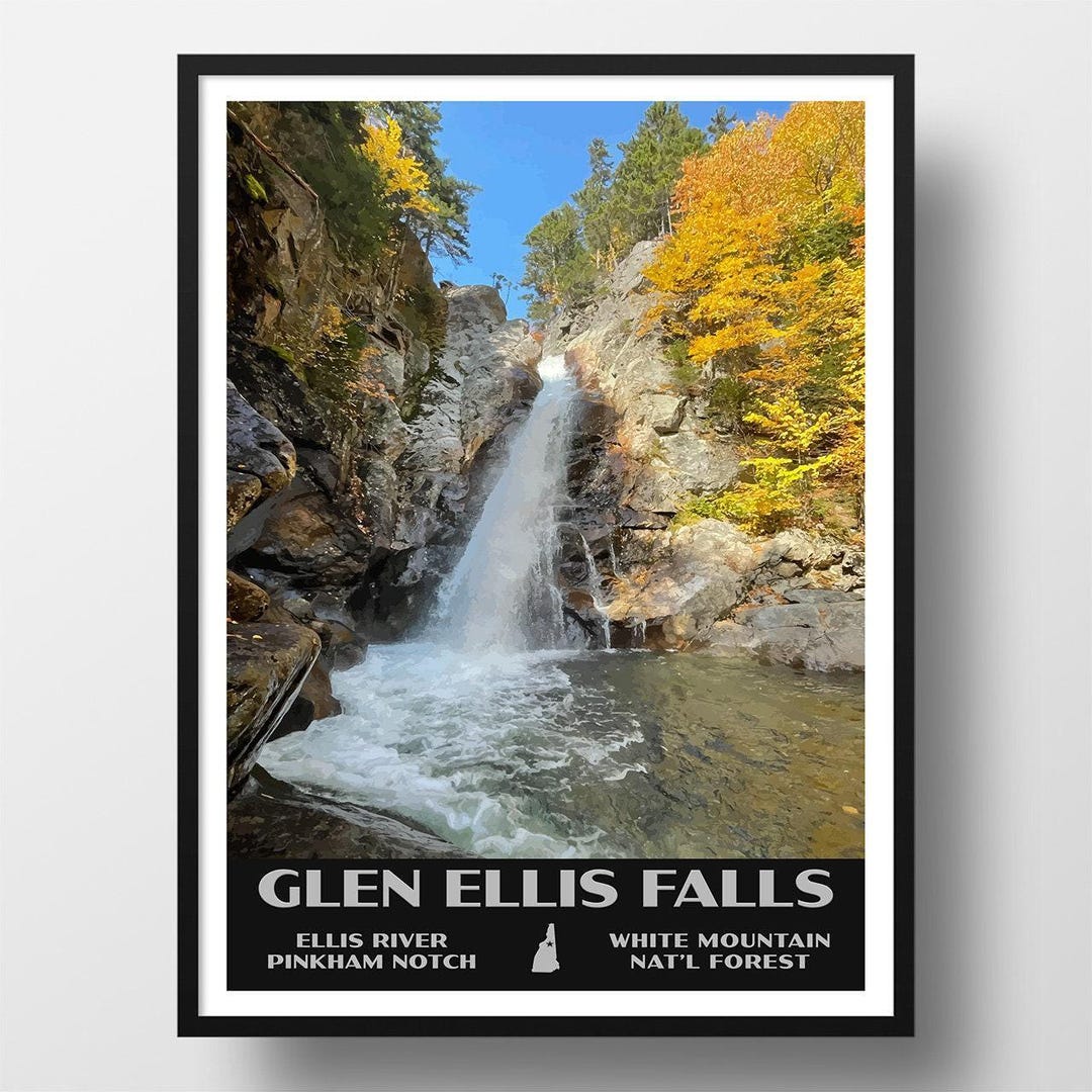 Glen Ellis Poster | Vintage WPA Style Travel Poster | 8" X 10" to 24" X ...
