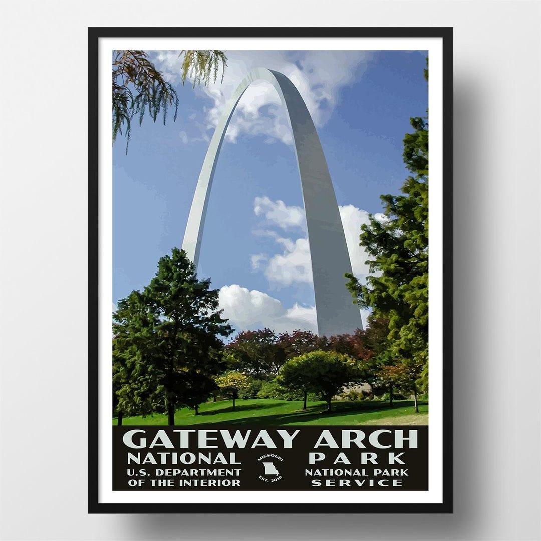 Gateway Arch National Park Poster Vintage WPA Style Travel Poster 8 X ...