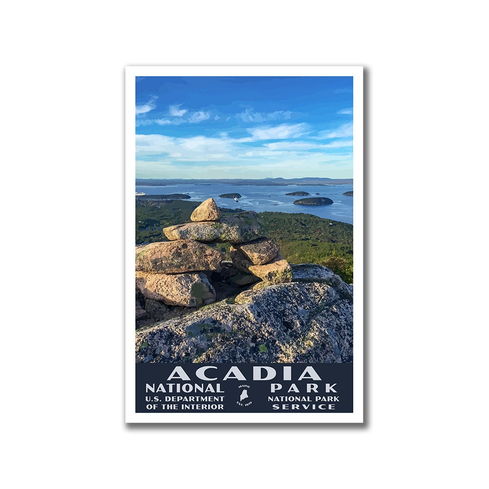 Acadia National Park Poster Acadia Poster Vintage WPA - Etsy