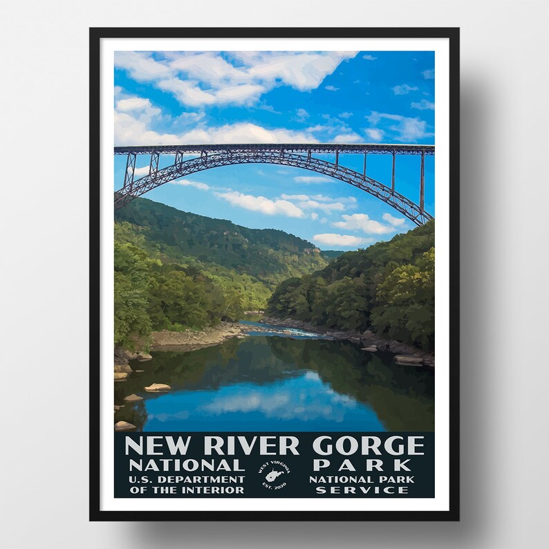 New River Gorge National Park Poster New River Vintage WPA | Etsy