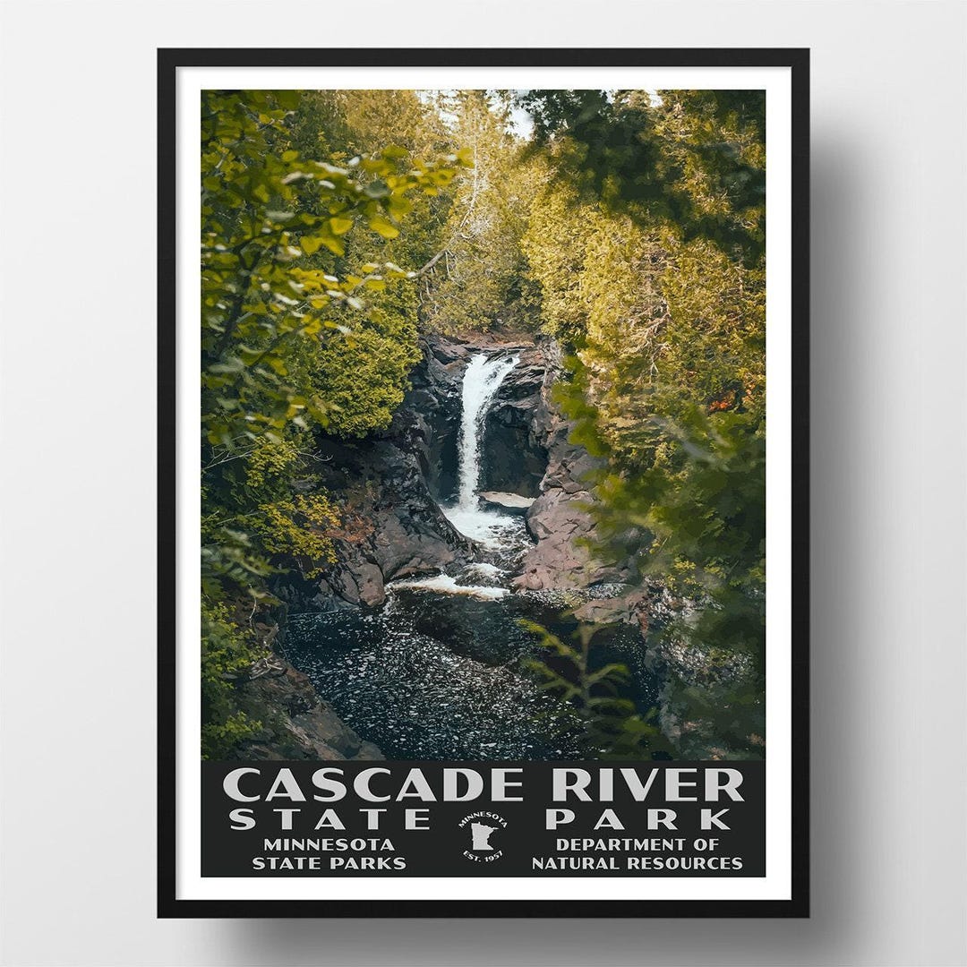 Cascade River State Park Poster | Vintage WPA Style Travel Poster ...