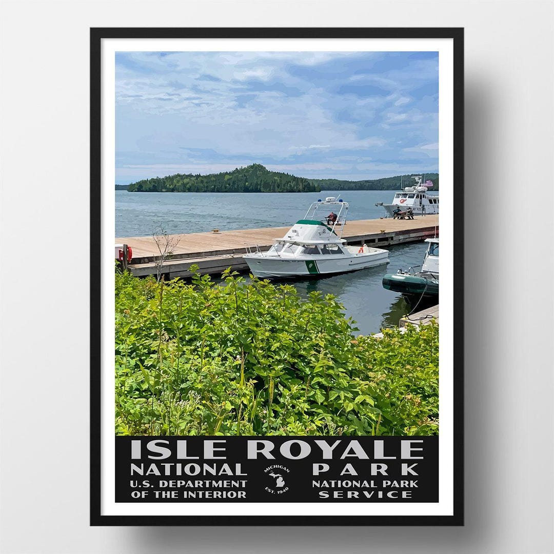 Isle Royale National Park Poster | Vintage WPA Style Travel Poster ...