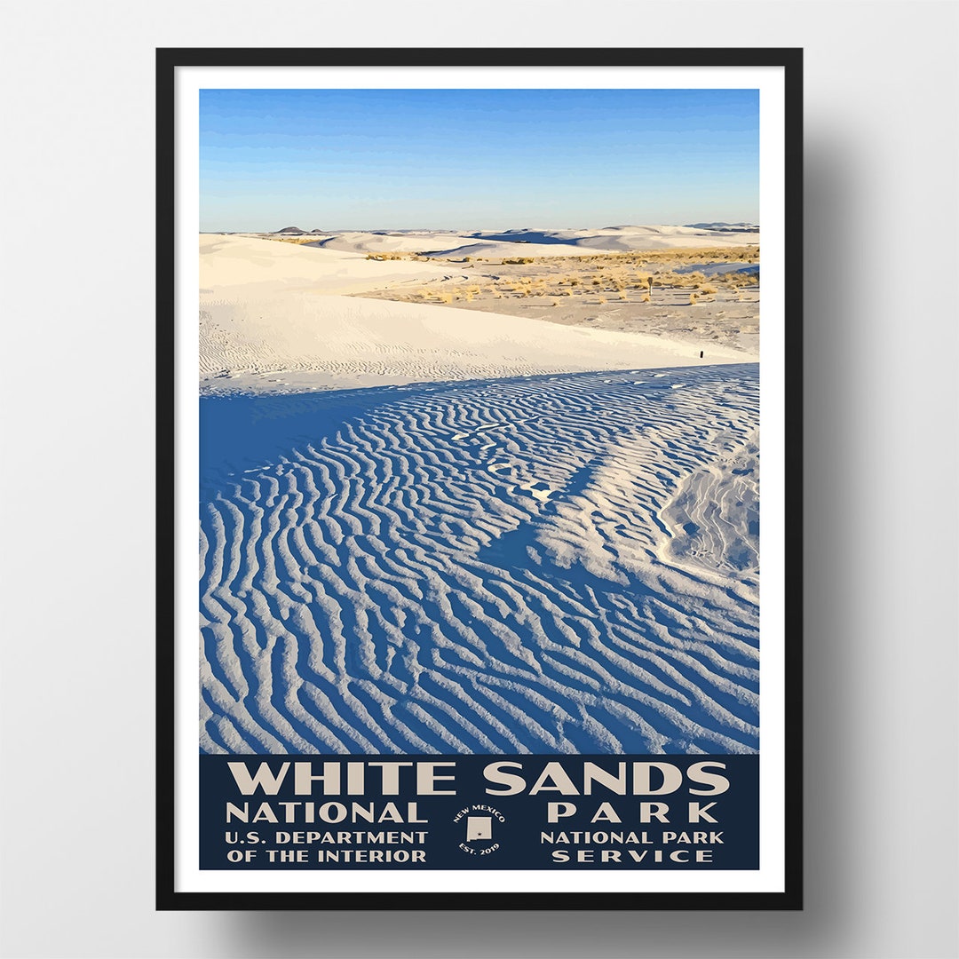 White Sands National Park Poster Vintage WPA Style Travel Poster 8 X 10 ...