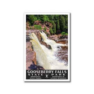 Gooseberry Falls State Park Poster | Vintage WPA Style Travel Poster ...