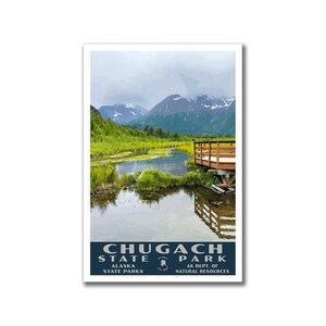 Chugach State Park Poster | Vintage WPA Style Travel Poster | 8" X 10 ...
