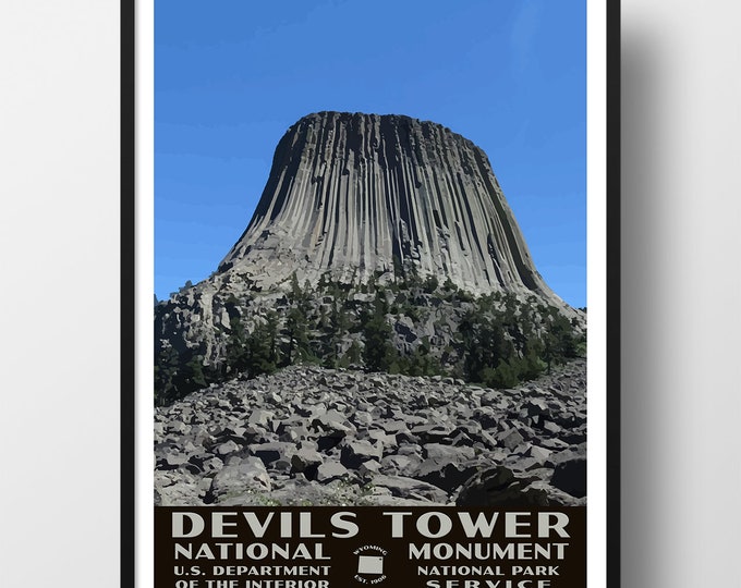 Devils Tower National Monument Poster National Park Poster National ...
