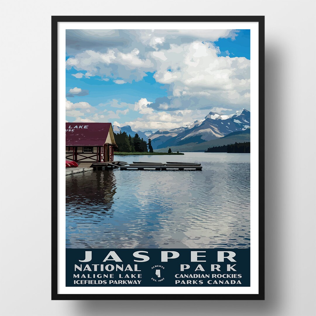 Jasper National Park Poster Vintage WPA Style Travel Poster 8 X 10 to ...