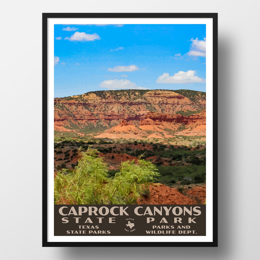Caprock Canyons State Park Poster Vintage WPA Style Travel Poster 8 X ...