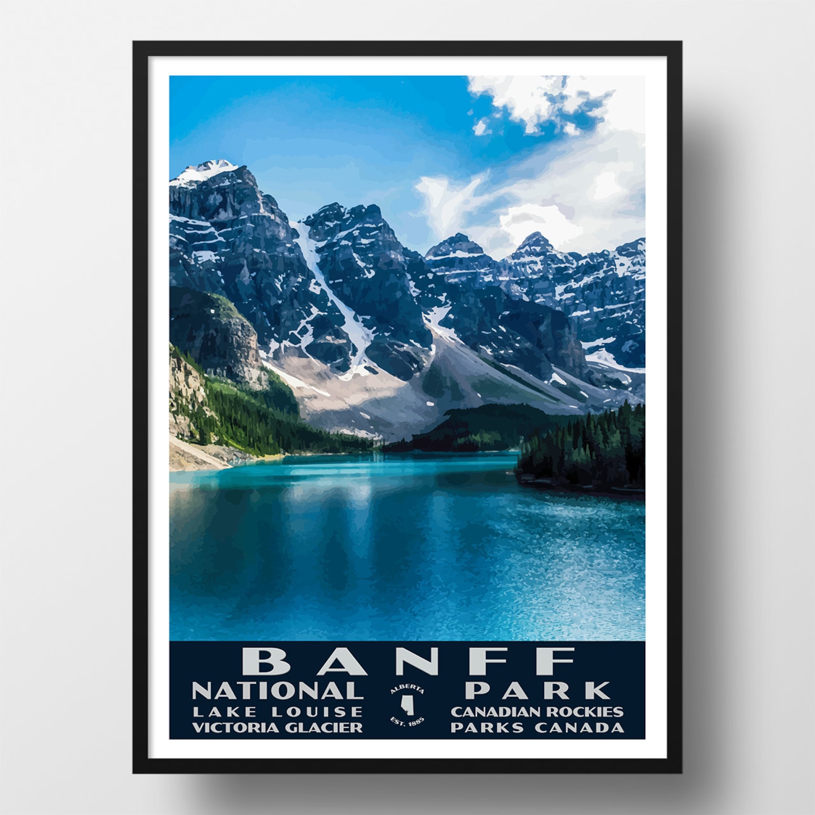 Banff National Park Poster Vintage WPA Style Travel Poster - Etsy