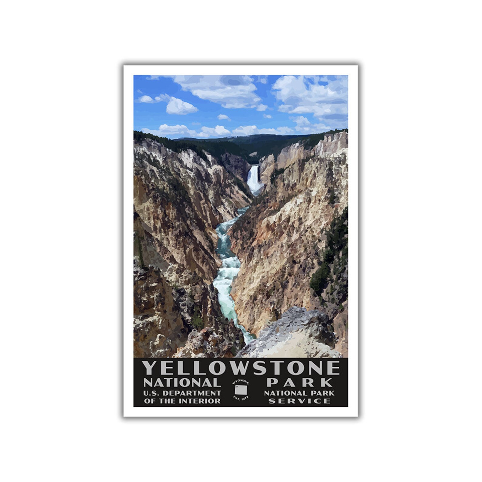 Yellowstone National Park Poster Vintage WPA Style Travel - Etsy