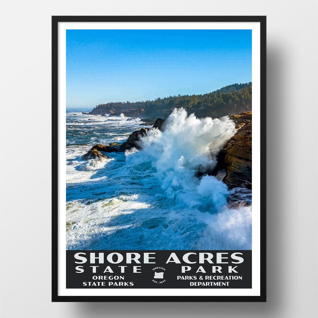 Shore Acres State Park Poster | Vintage WPA Style Travel Poster | 8" X ...
