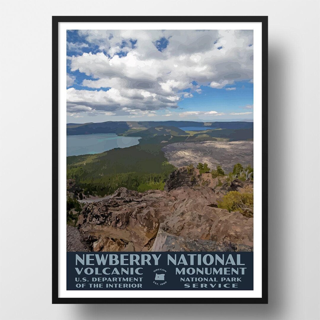 Newberry Volcanic Monument Poster | Vintage WPA Style Travel Poster | 8 ...