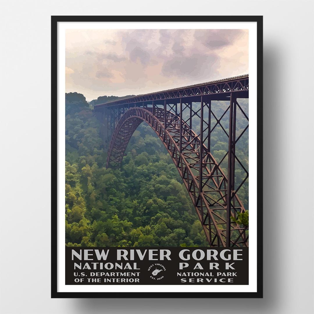 New River Gorge National Park Poster | New River | Vintage WPA Style ...