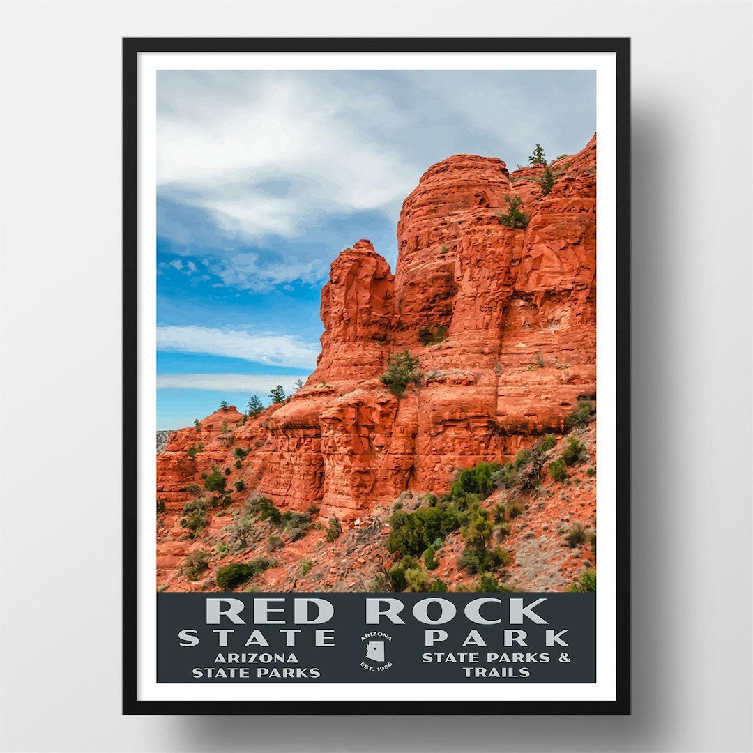 Red Rock State Park Poster | Vintage WPA Style Travel Poster | 8" X 10 ...