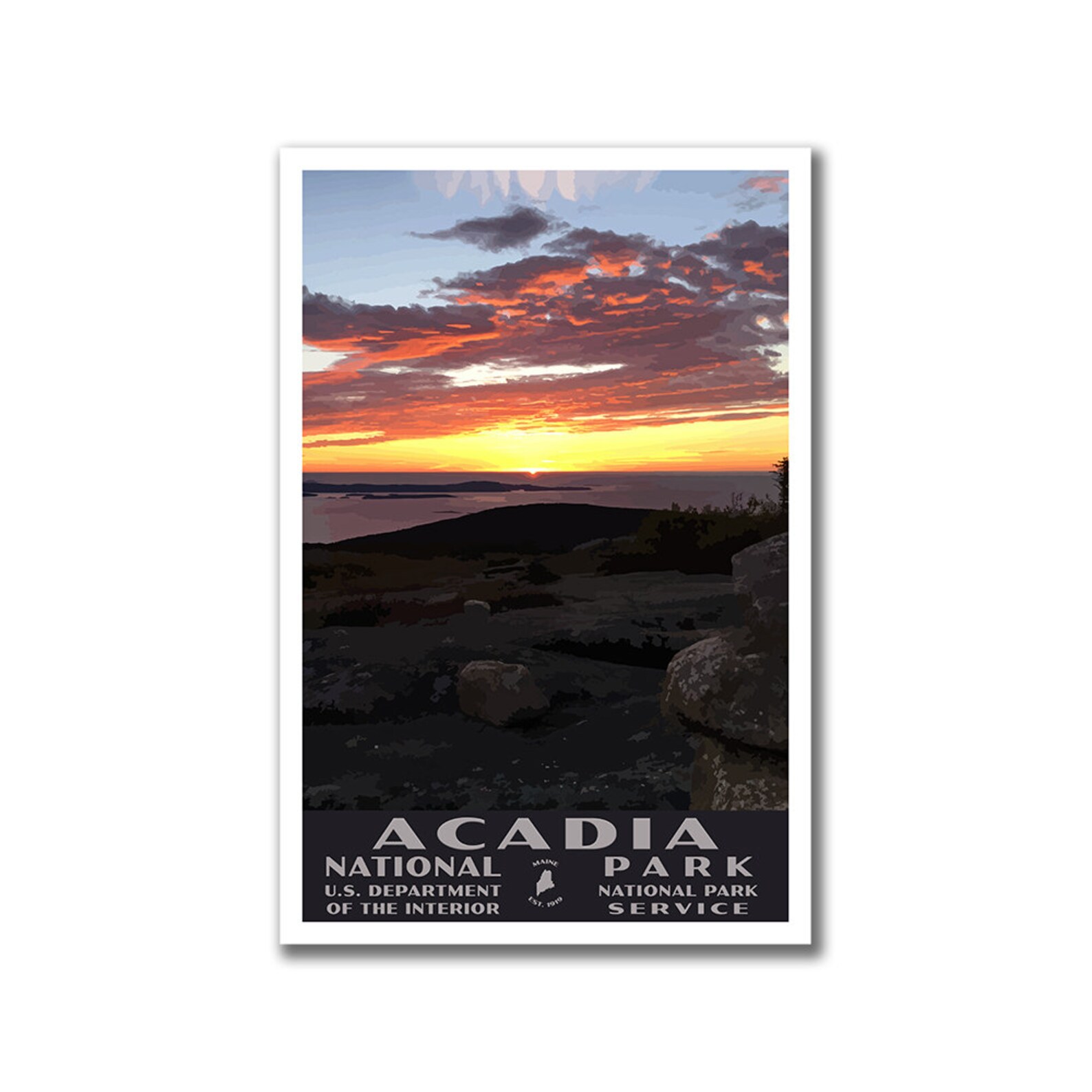 Acadia National Park Poster Acadia Poster Vintage WPA - Etsy