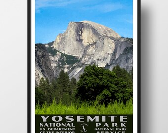Travel Poster Yosemite National Park Art Print Vintage Home - Etsy