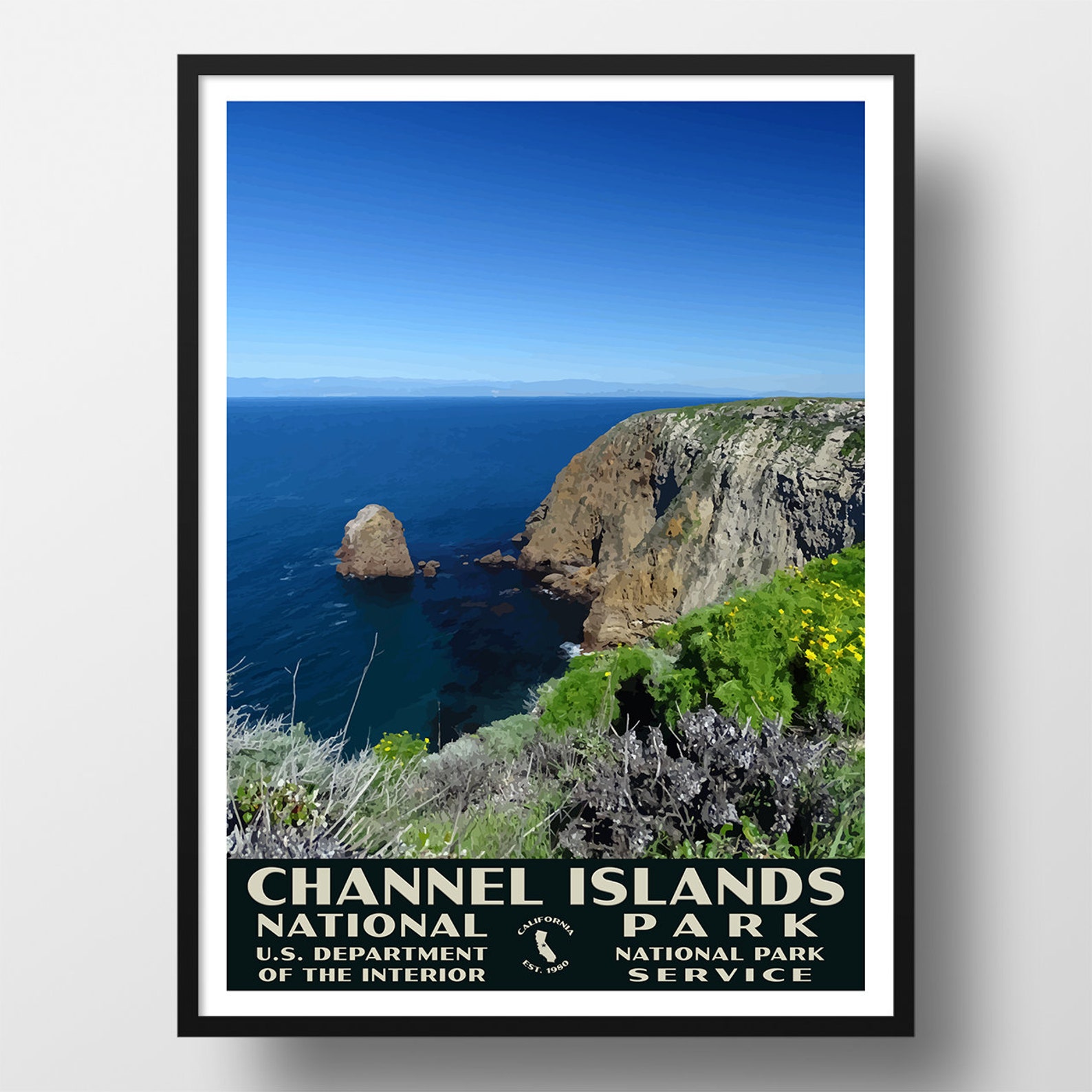 Channel Islands National Park Poster Vintage WPA Style | Etsy