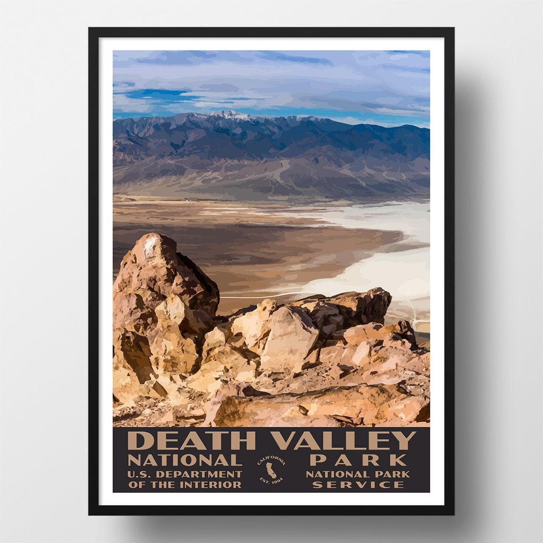 Death Valley National Park Poster | Vintage WPA Style Travel Poster | 8 ...