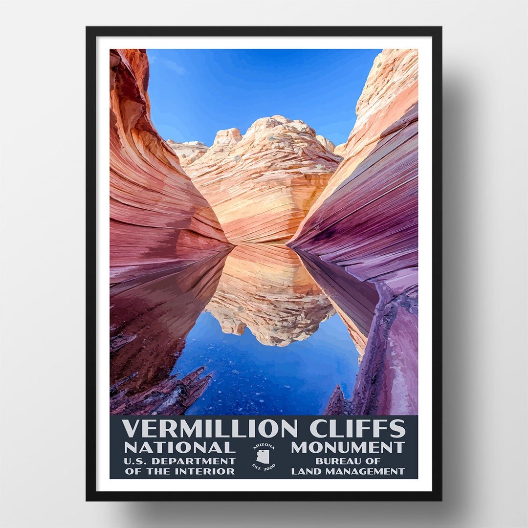 Vermillion Cliffs National Monument Poster Vintage WPA Style Travel ...