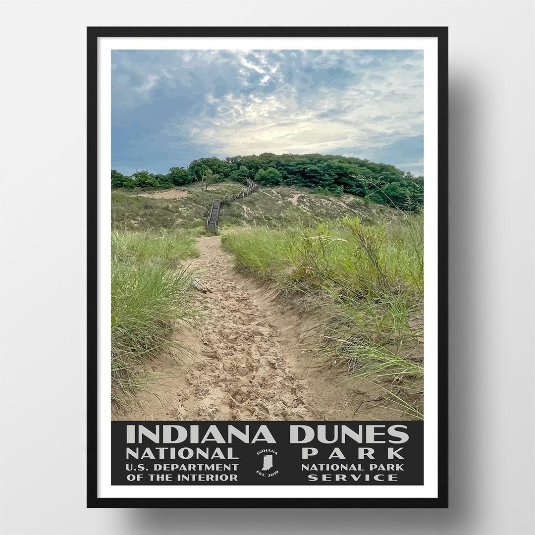 Indiana Dunes National Park Poster | Vintage WPA Style Travel Poster ...