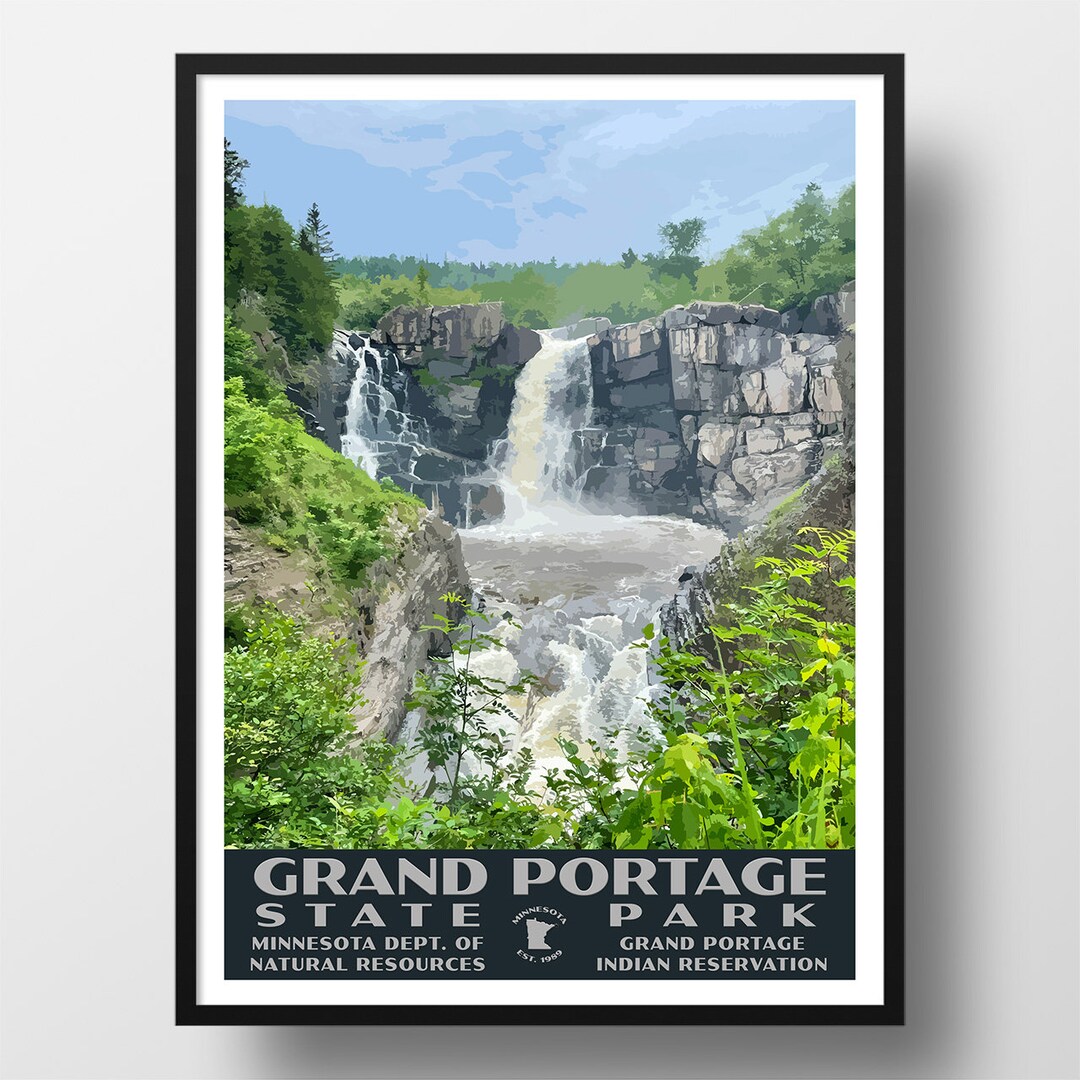 Grand Portage State Park Poster Vintage WPA Style Travel Poster Made in ...