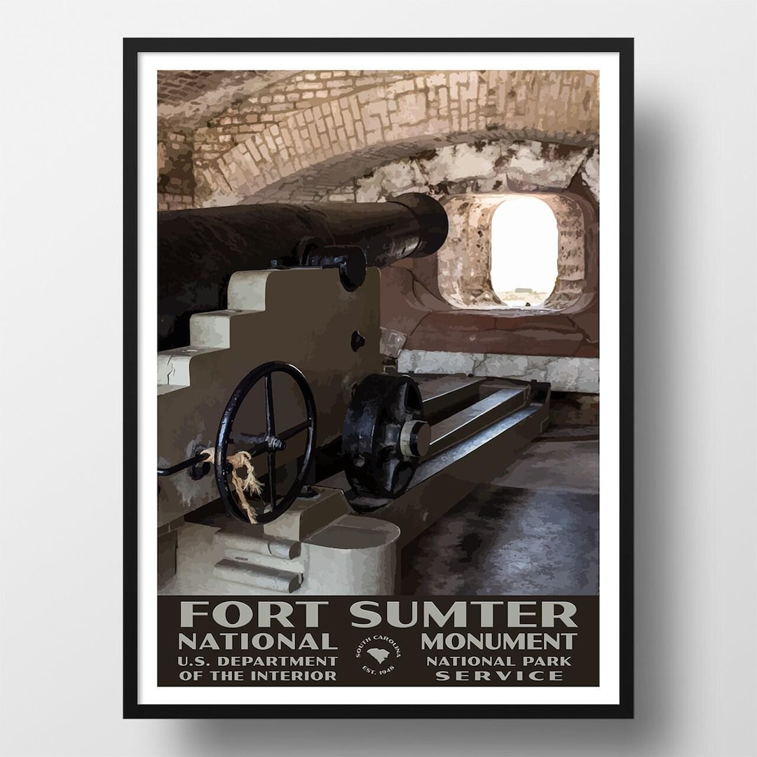 Fort Sumter National Monument Poster | Vintage WPA Style Travel Poster ...