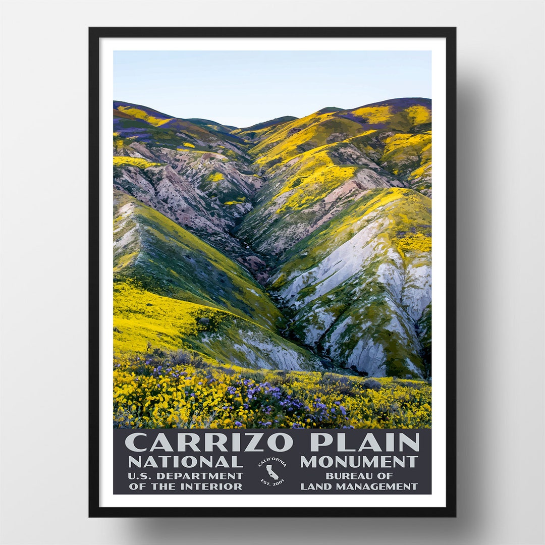 Carrizo Plain National Monument Poster Vintage WPA Style Travel Poster ...