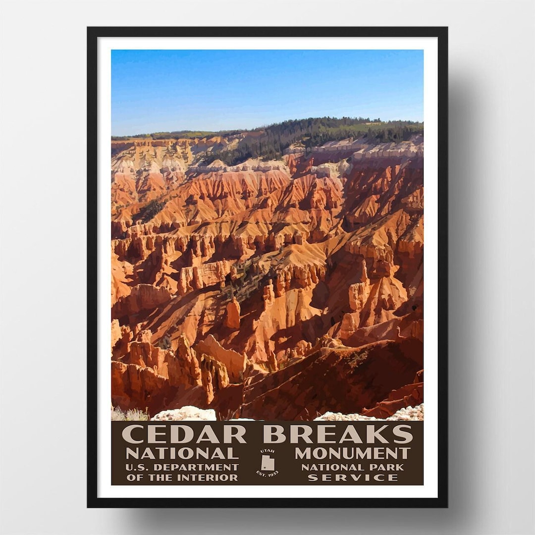 Cedar Breaks National Monument Poster | Vintage WPA Style Travel Poster ...