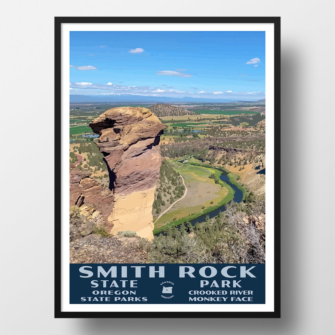 Smith Rock State Park Poster Vintage WPA Style Travel Poster - Etsy