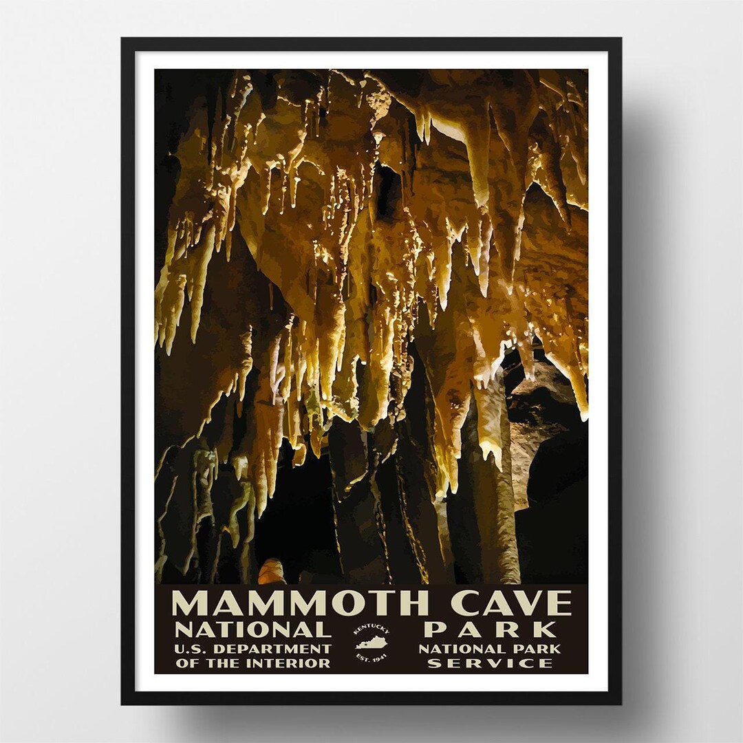 Mammoth Cave National Park Poster | Vintage WPA Style Travel Poster | 8 ...