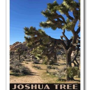 Joshua Tree National Park Poster | Vintage WPA Style Travel Poster | 8 ...