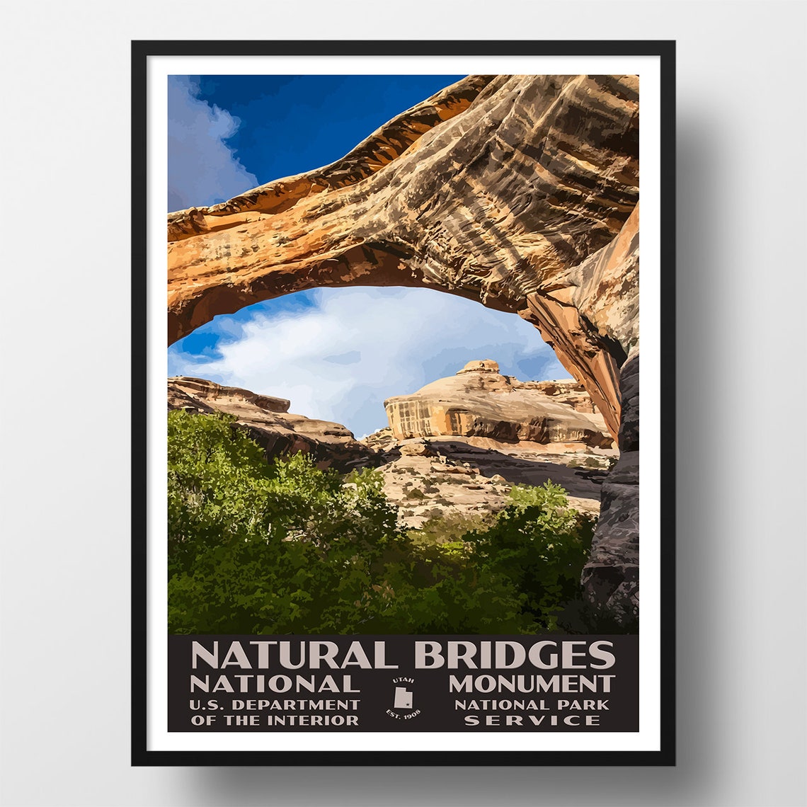Natural Bridges National Monument Poster Vintage WPA Style | Etsy