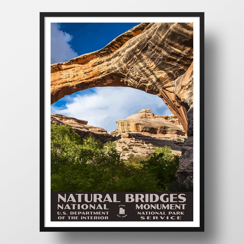 Natural Bridges National Monument Poster Vintage WPA Style | Etsy