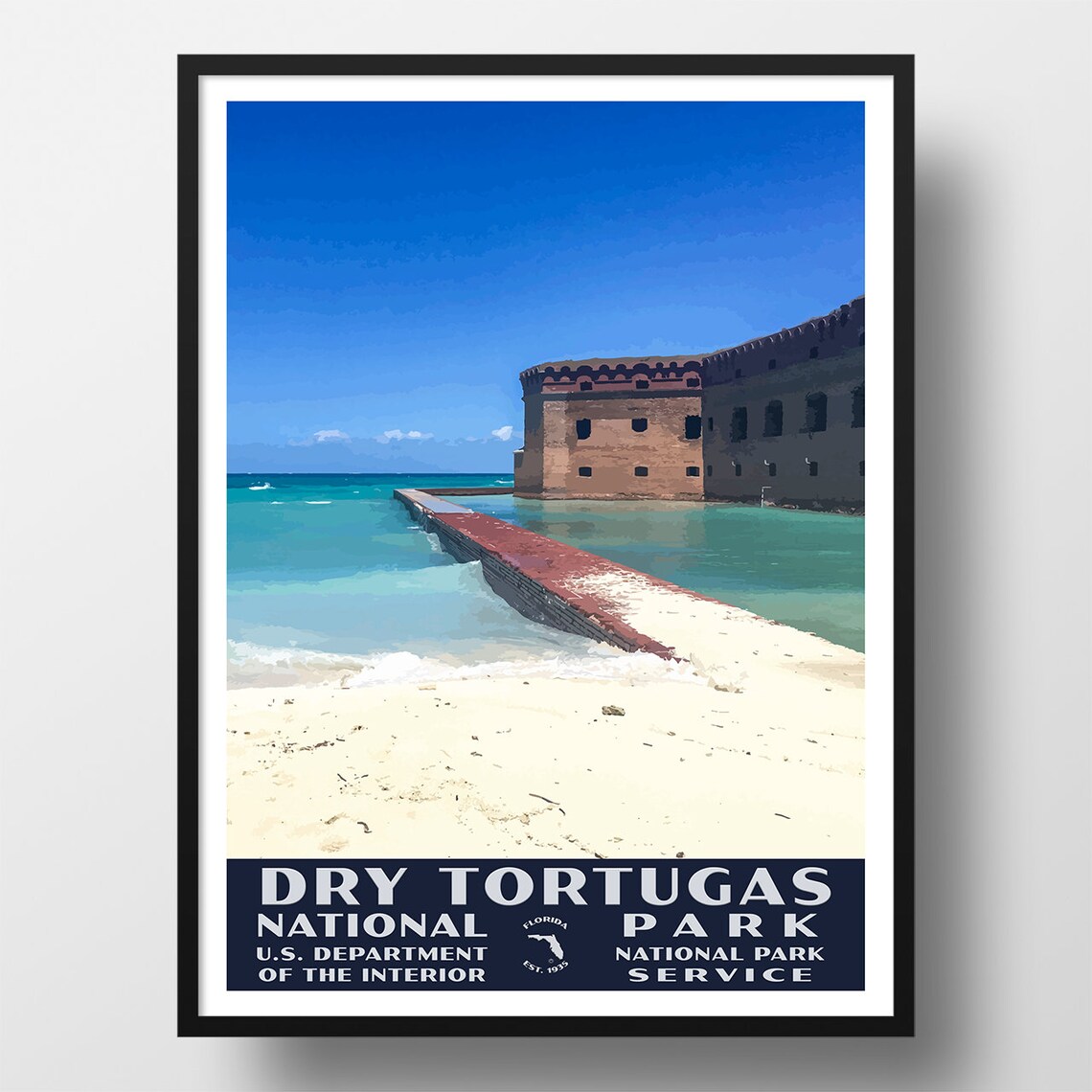 Dry Tortugas National Park Poster Vintage WPA Style Travel - Etsy